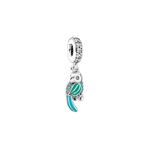 Pandora | Jewelry | Pandora Silver Cz Enamel Tropical Parrot Dangle ...